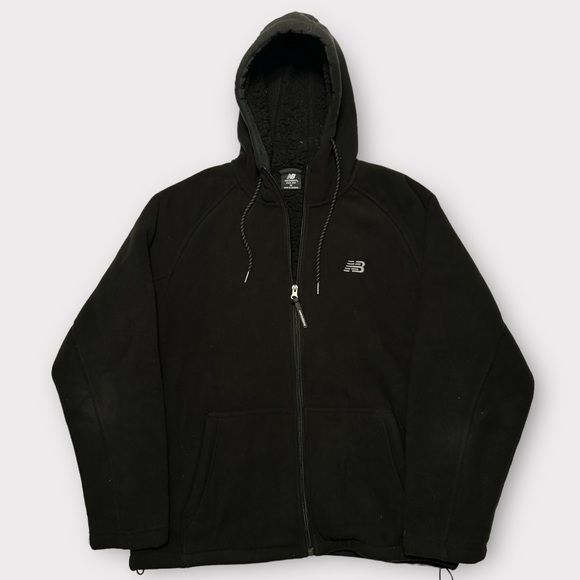 New Balance | Jackets & Coats | New Balance Black Fleece Zip Up Hoodie ...